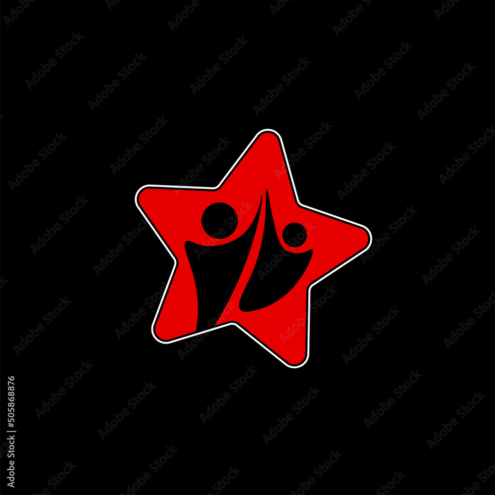 Star Help People Abstract Mark Pictorial Emblem Logo Symbol Iconic ...