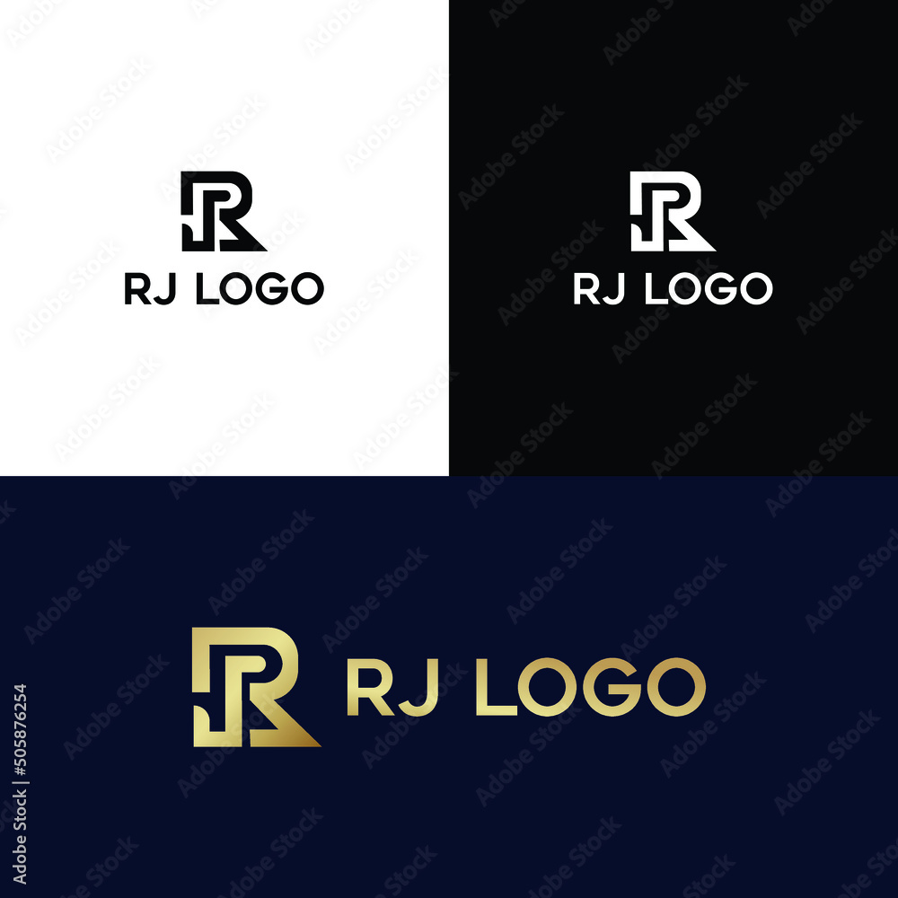 RJ sports business logo or JR icon, letter, and monogram logo design ...