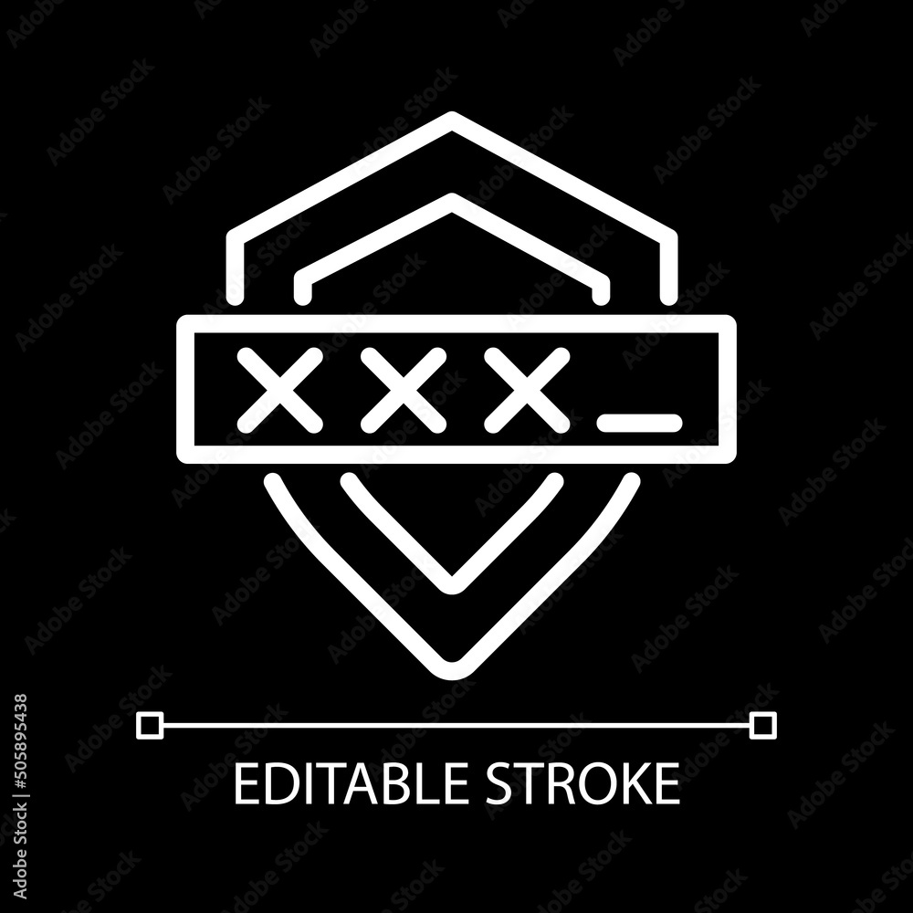 Vetor de Strong password pixel perfect white linear icon for dark theme ... Vetor de Strong password pixel perfect white linear icon for dark theme ...