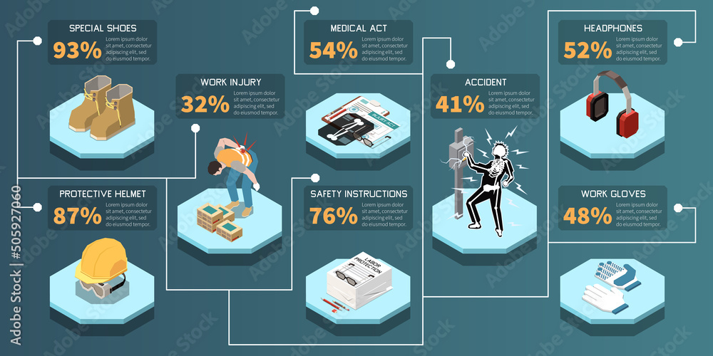 Workplace Safety Infographics Stock Vector | Adobe Stock