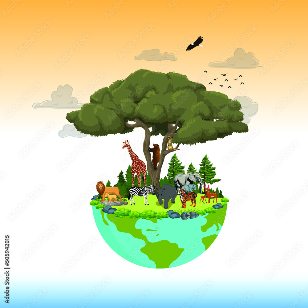 The life cycle of forest animals. world wildlife by Animal on earth ...