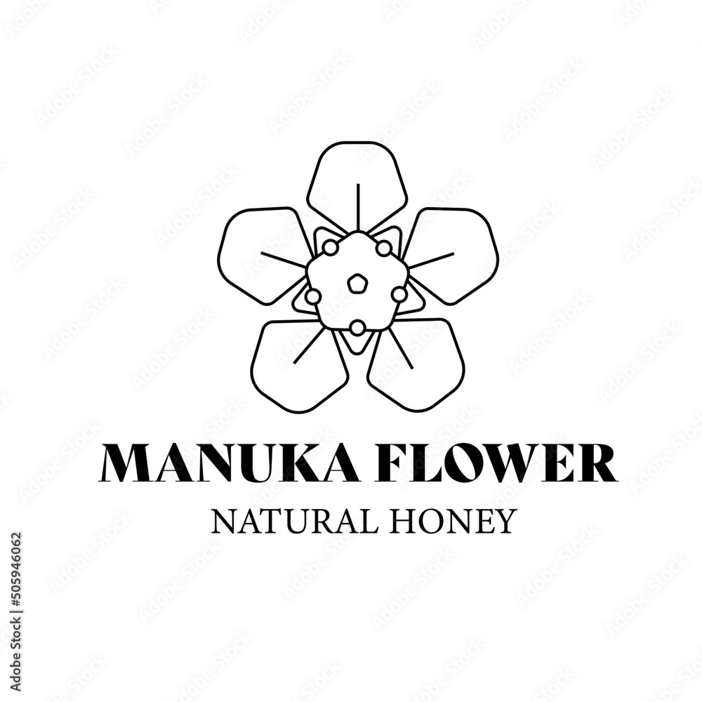 Logo of mānuka honey for natural products and cosmetics. Isolated on ...