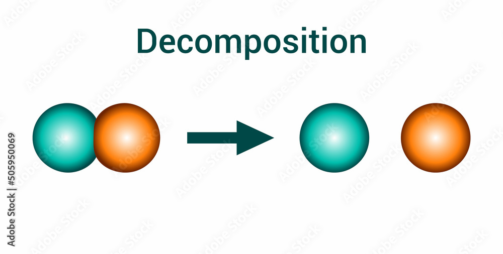 Plakát decomposition reaction diagram vector illustration isolated on ...