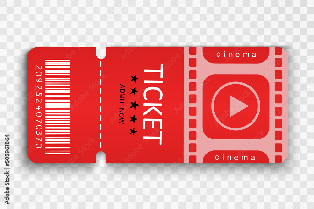 Tickets for attending an event or film on a transparent background ...