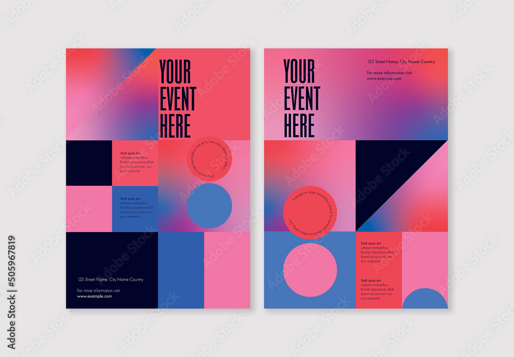 Graphic Colorful Poster Layout Stock Template | Adobe Stock