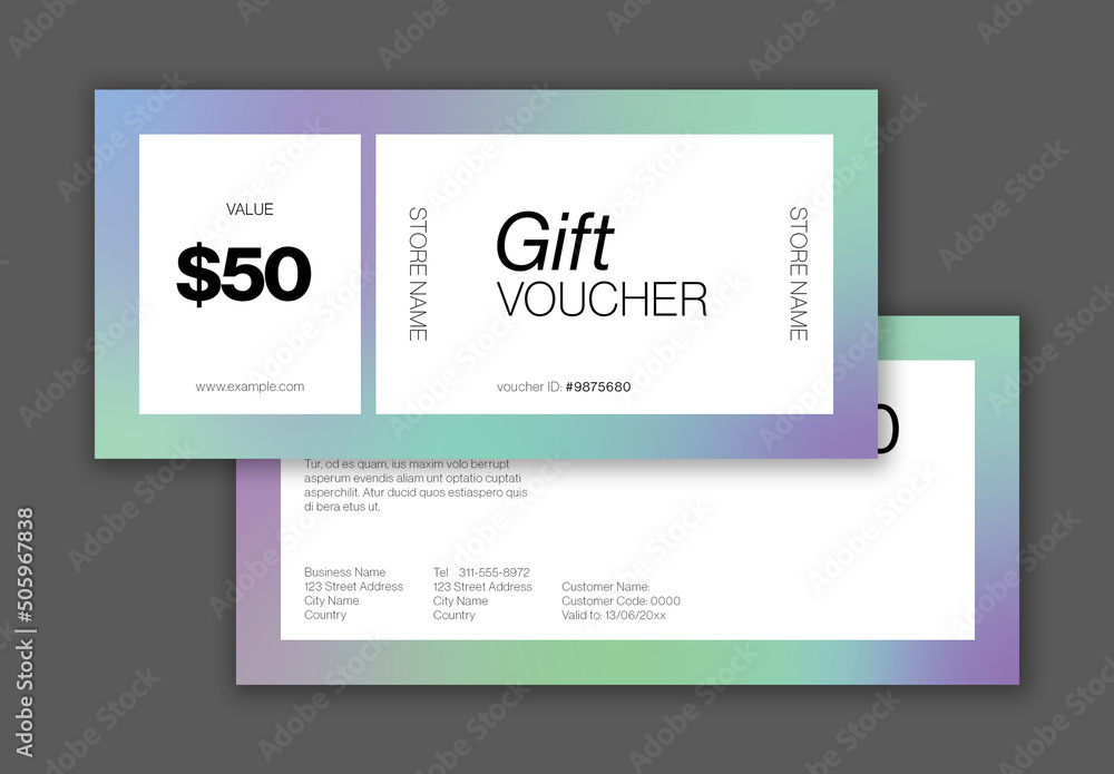 Gradient Gift Voucher Layout Stock Template | Adobe Stock