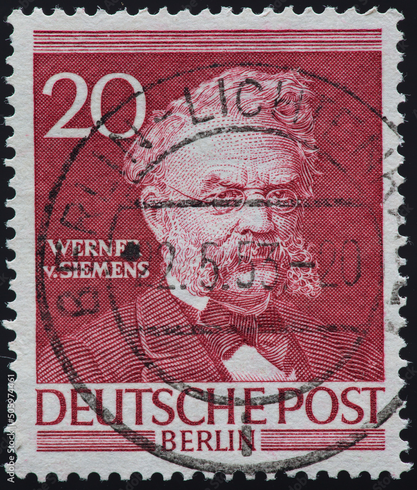 GERMANY-BERLIN - CIRCA 1952: a postage stamp from GERMANY-BERLIN ...