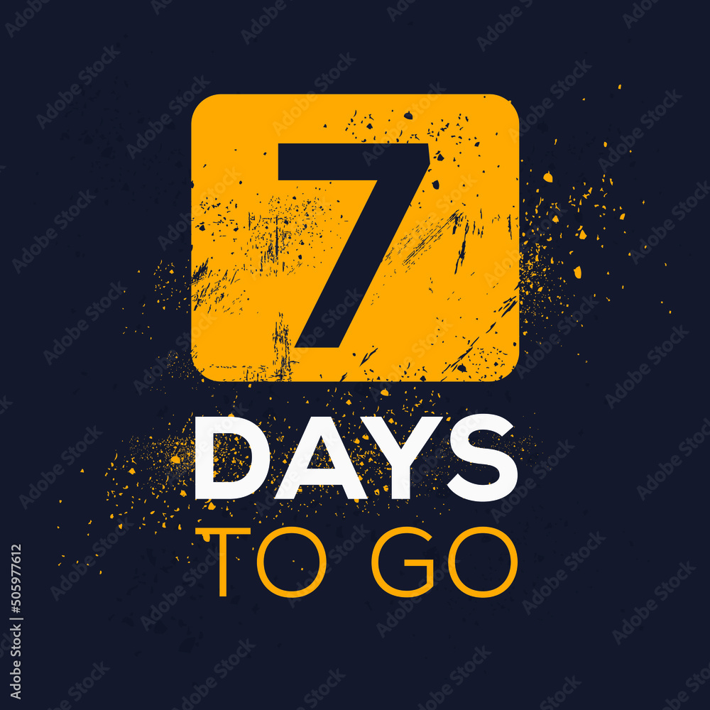 7 Days Countdown left, vector illustration. Stock Vector | Adobe Stock