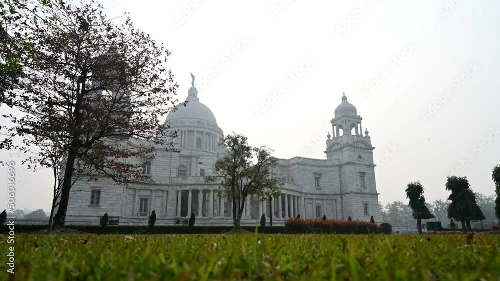 4K stock timelapse video of Victoria Memorial, a large marble building ...