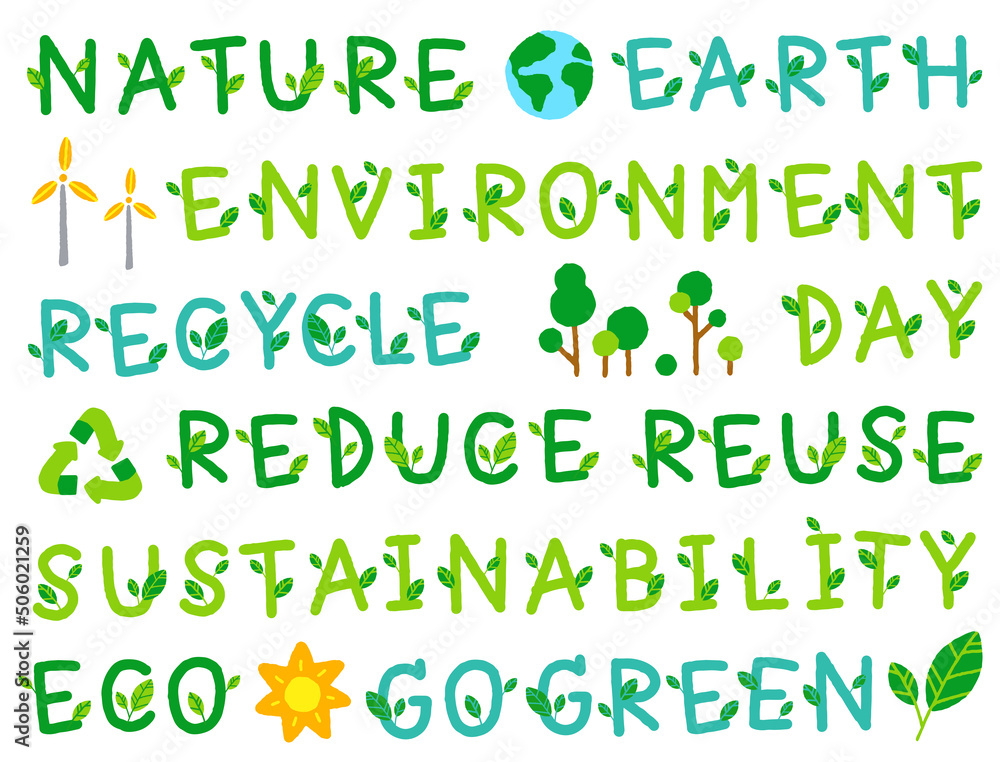 Cute Environmental Go Green Eco Environment Day Leaf Sustainability ...