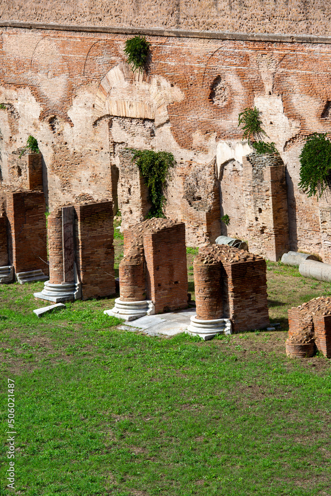 Hippodrome of Domitian on the Palatine Hill, view of the ruins of ...