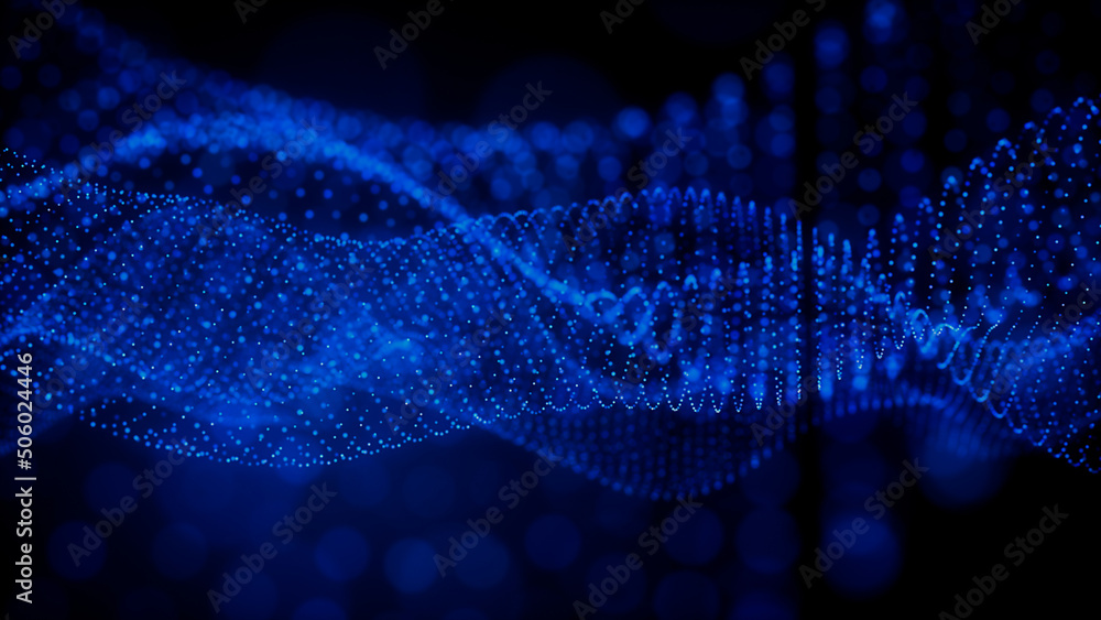 Big Data Concept. Blue, Futuristic Digital Style. 3D Render. Stock ...