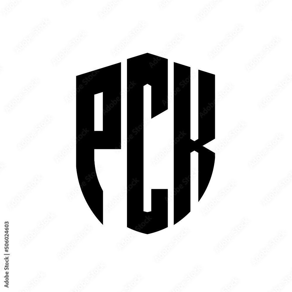 PCK letter logo design. PCK modern letter logo with black background ...
