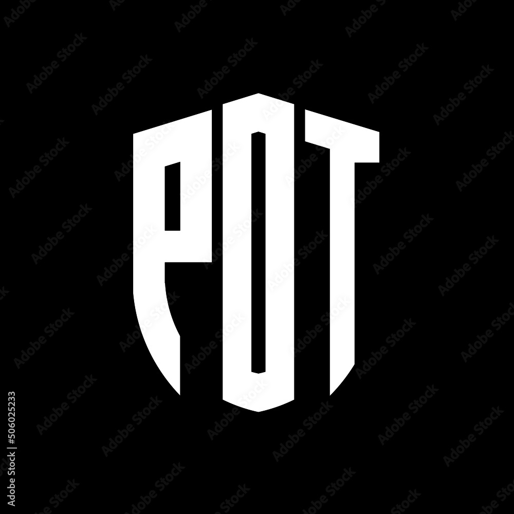PDT letter logo design. PDT modern letter logo with black background ...