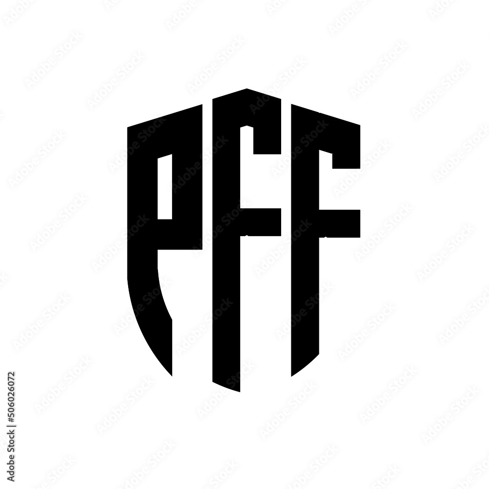 PFF letter logo design. PFF modern letter logo with black background ...