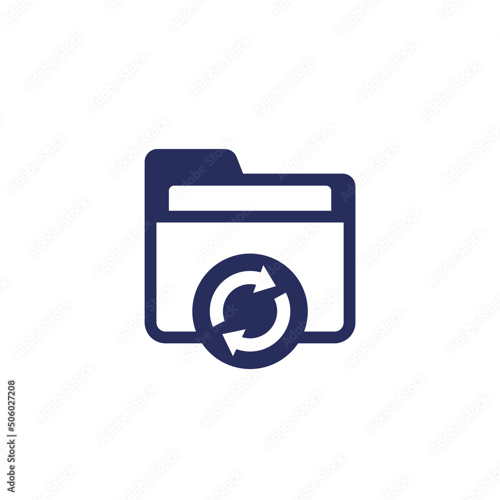 refresh folder icon on white Stock Vector | Adobe Stock