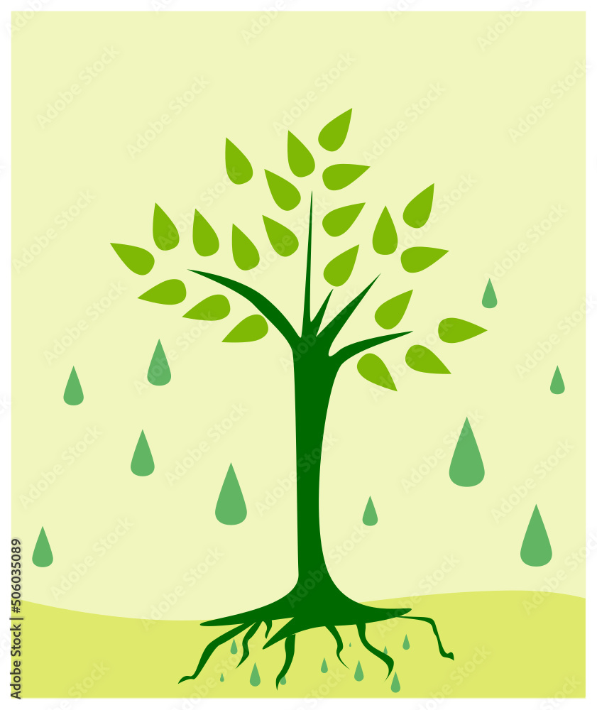 Tree absorb the water and protect the natural humidity. This poster can ...