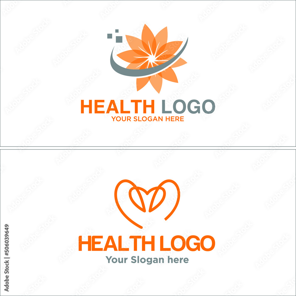 Vector illustration of health logo template with symbol flower blossom ...