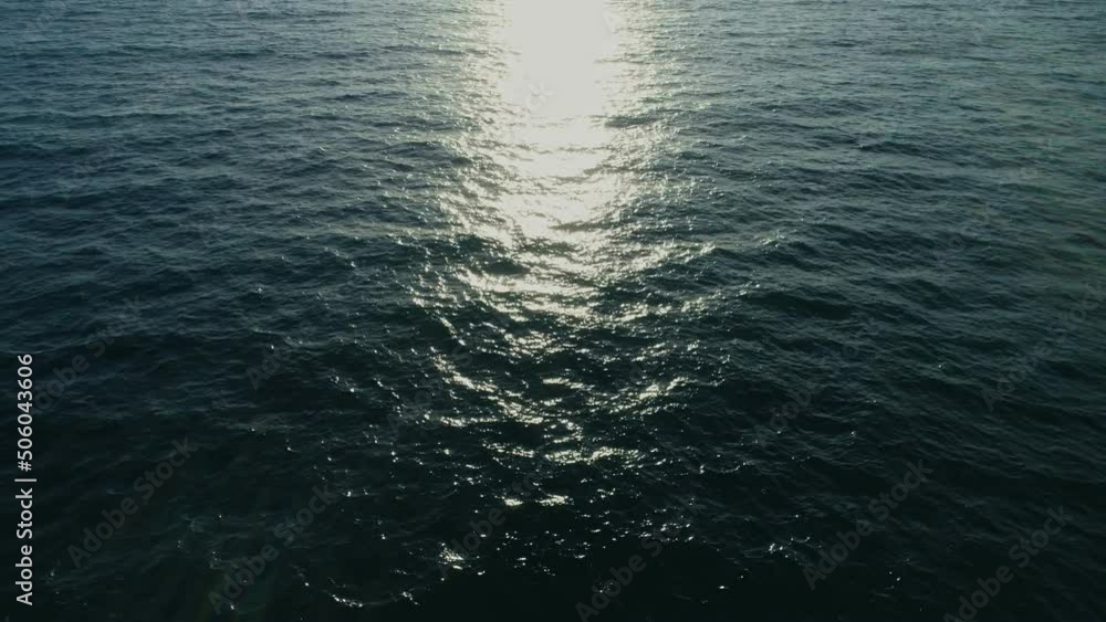 Texture of sea water surface, Dynamic shot Aerial view of dark sea ...