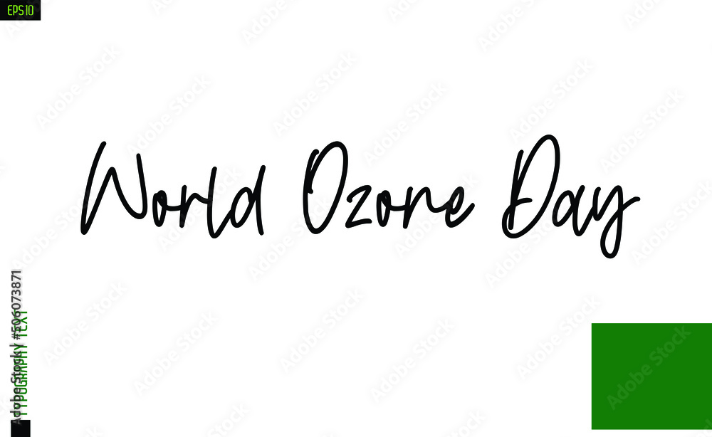 World Ozone Day About Eco Vector Cursive Text Design Stock Vector ...
