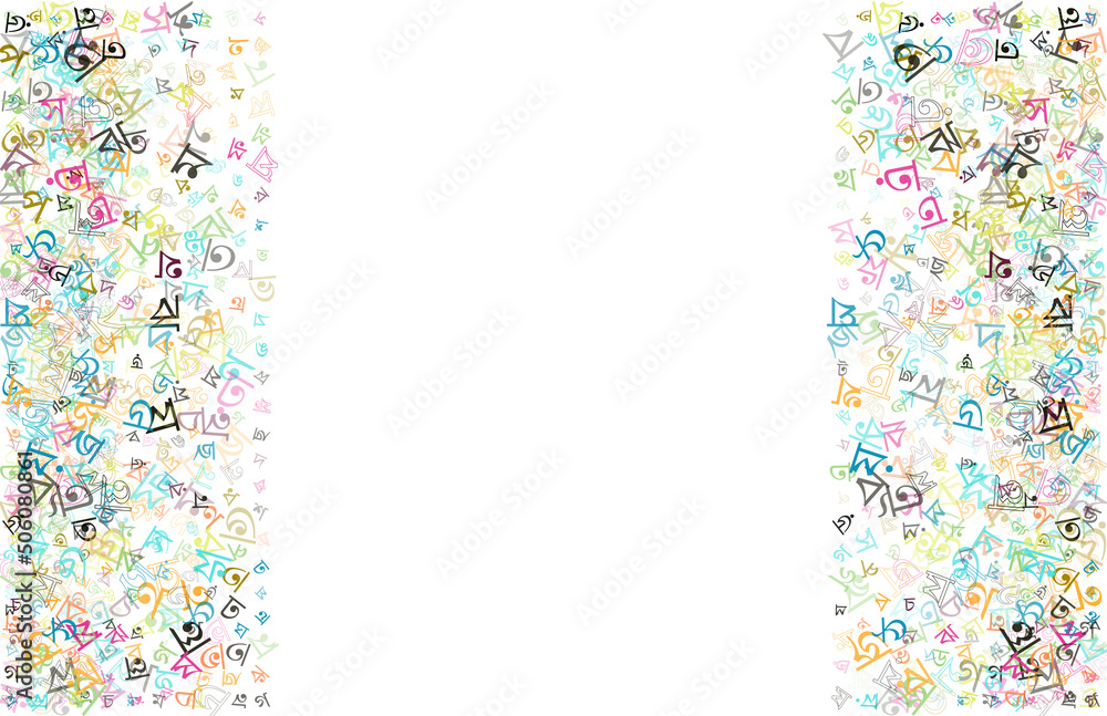 Colorful vector background made from Bengali alphabets, scripts ...