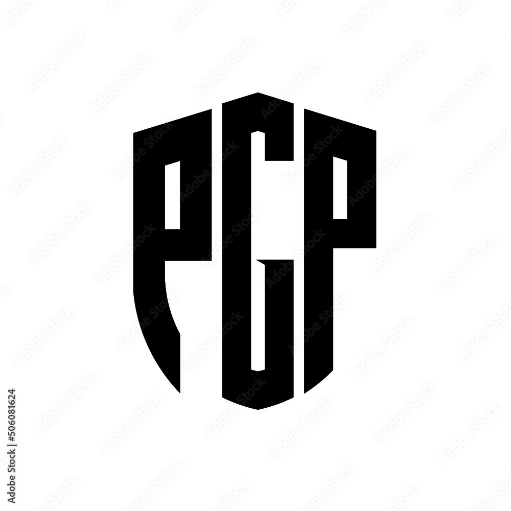 PGP letter logo design. PGP modern letter logo with black background ...