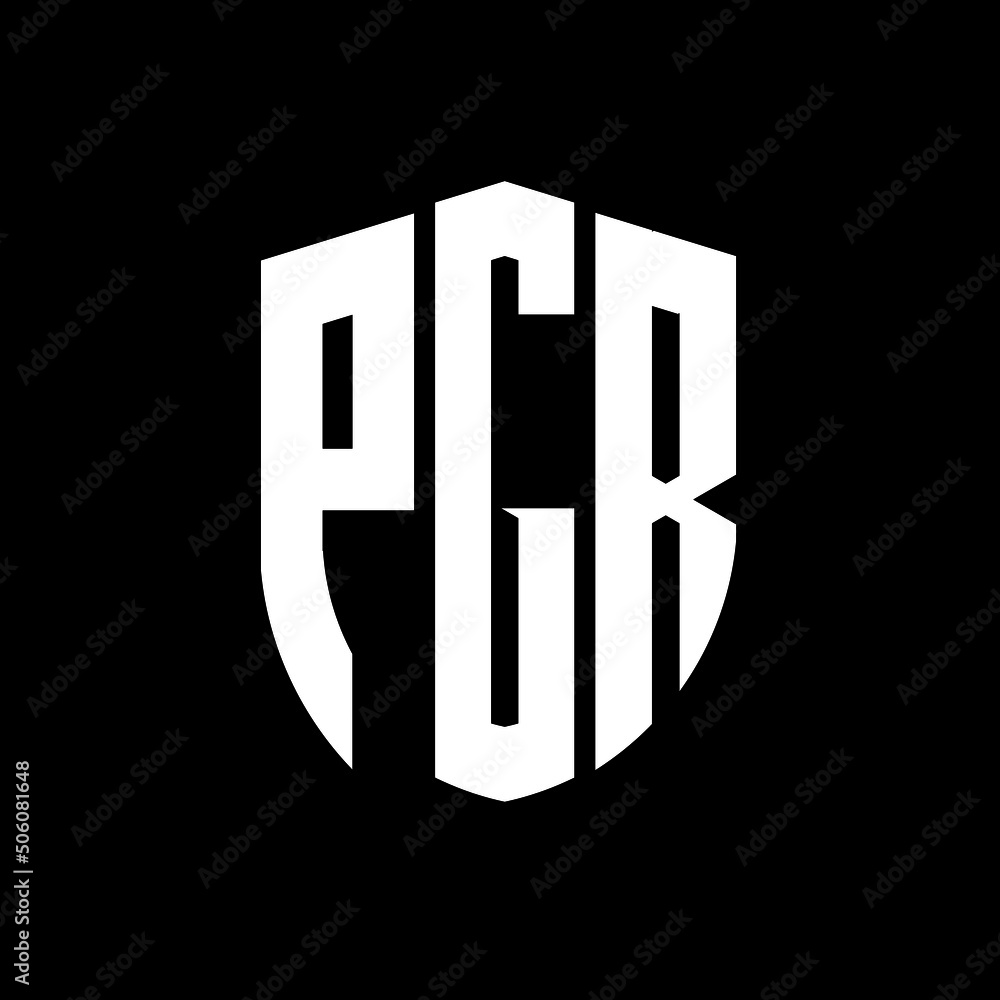 PGR letter logo design. PGR modern letter logo with black background ...