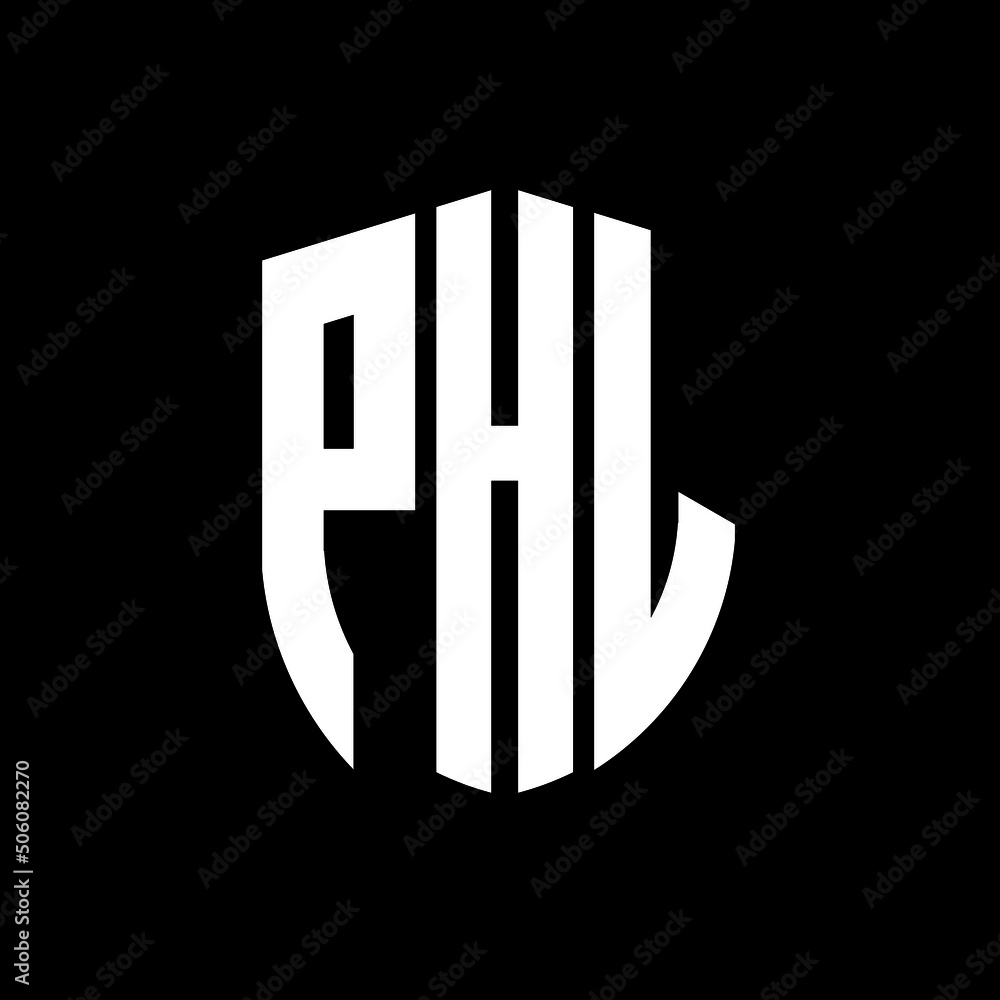 PHL letter logo design. PHL modern letter logo with black background ...
