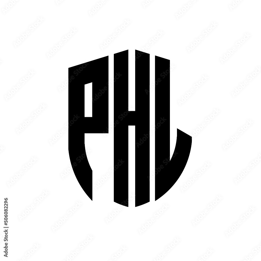 PHL letter logo design. PHL modern letter logo with black background ...
