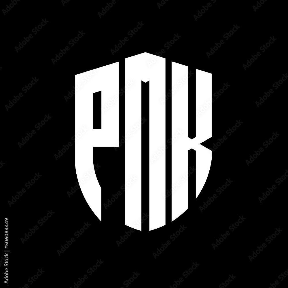 PMK letter logo design. PMK modern letter logo with black background ...