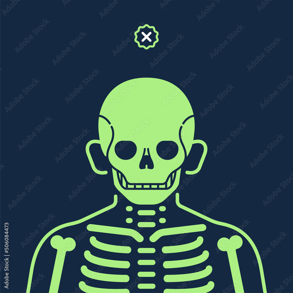 skeleton character with glow in the dark skin for avatar profile ...