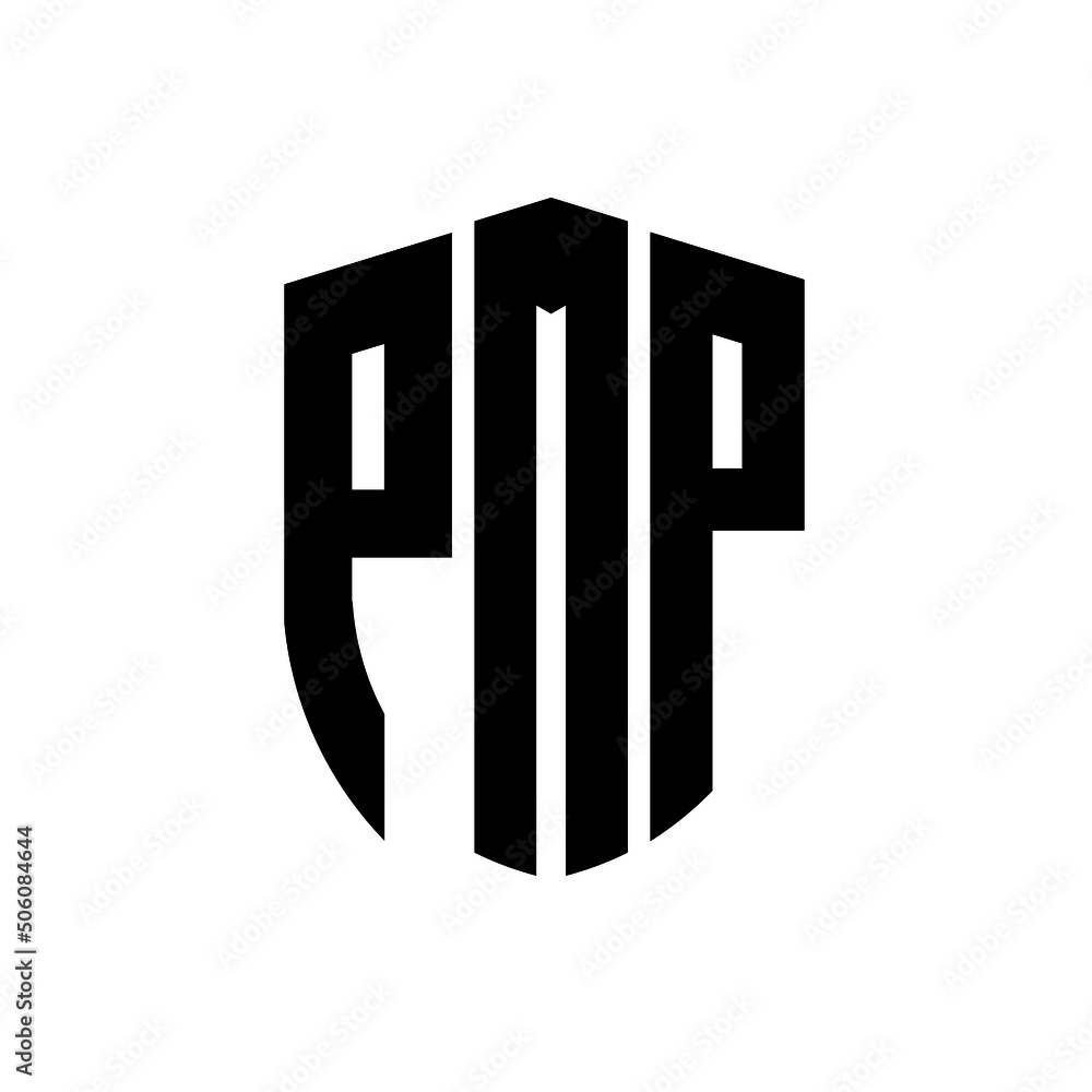 PMP letter logo design. PMP modern letter logo with black background ...