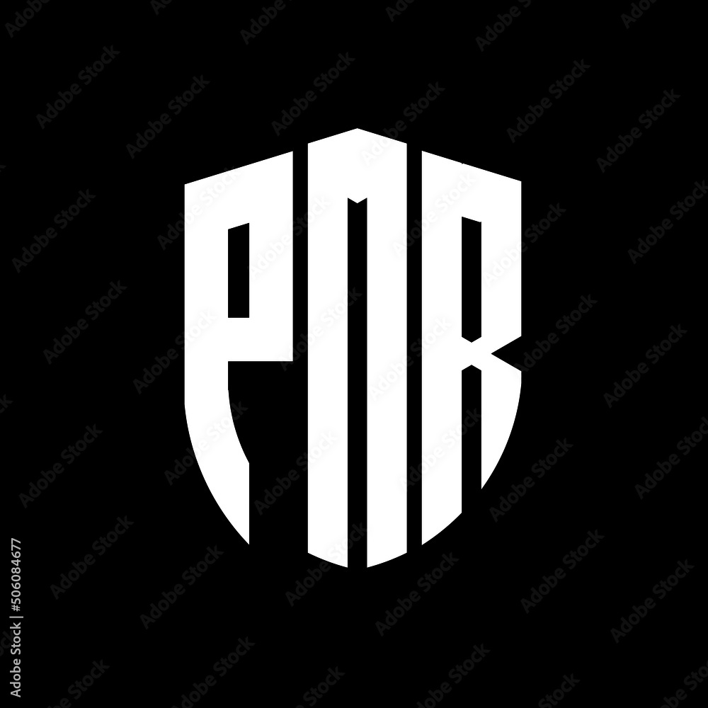 PMR letter logo design. PMR modern letter logo with black background ...