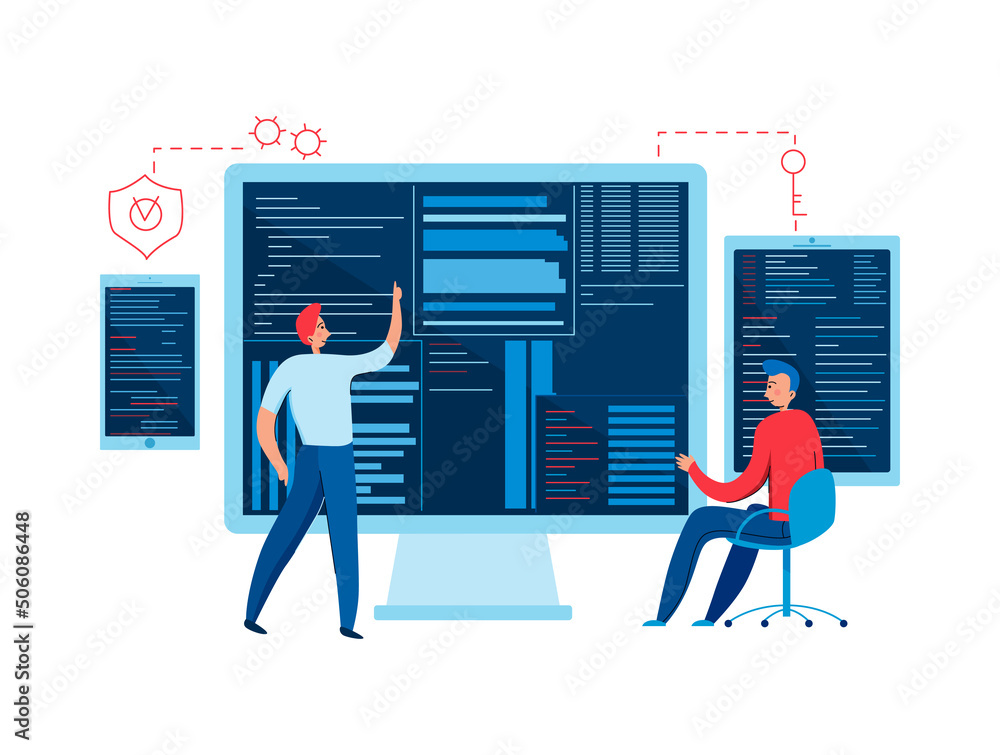 Professional Programmers Work Composition Stock Vector | Adobe Stock Professional Programmers Work Composition Stock Vector | Adobe Stock