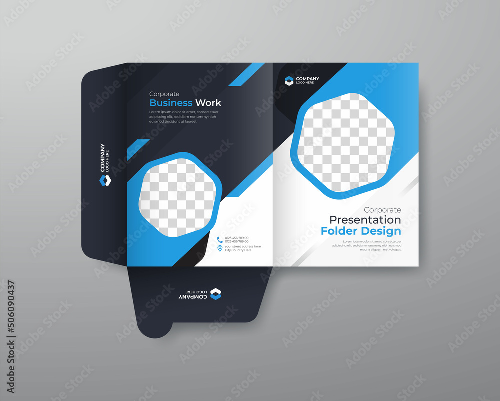 Business folder for files, presentation folder blue & black color ...