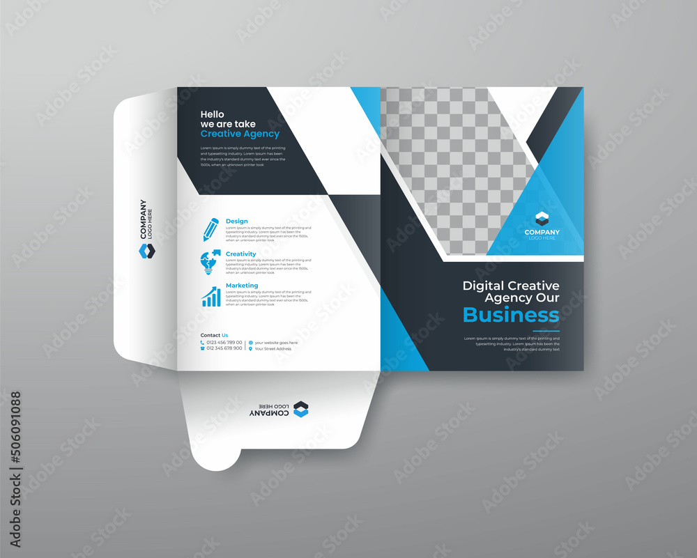 Business folder for files, presentation folder design. the layout is ...