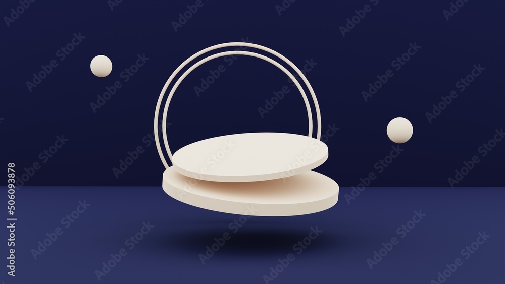 Background 3d brown rendering with podium and minimal cream studio ...