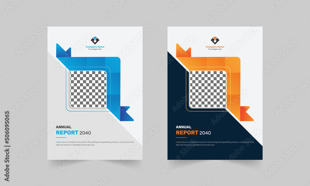 Blue and yellow corporate annual report book cover design template ...