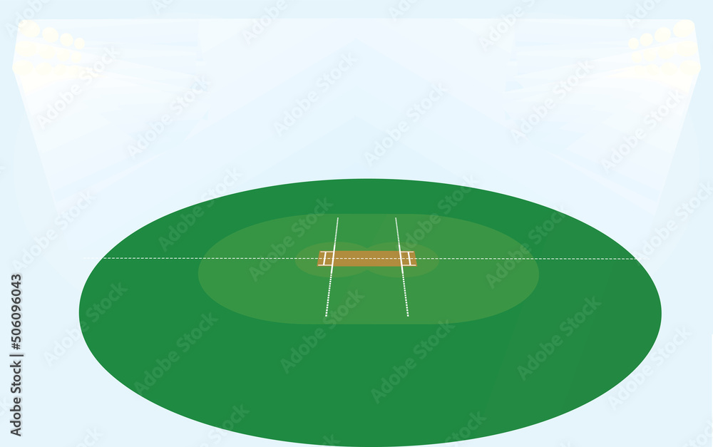 Cricket field isolated. vector illustration Stock Vector | Adobe Stock