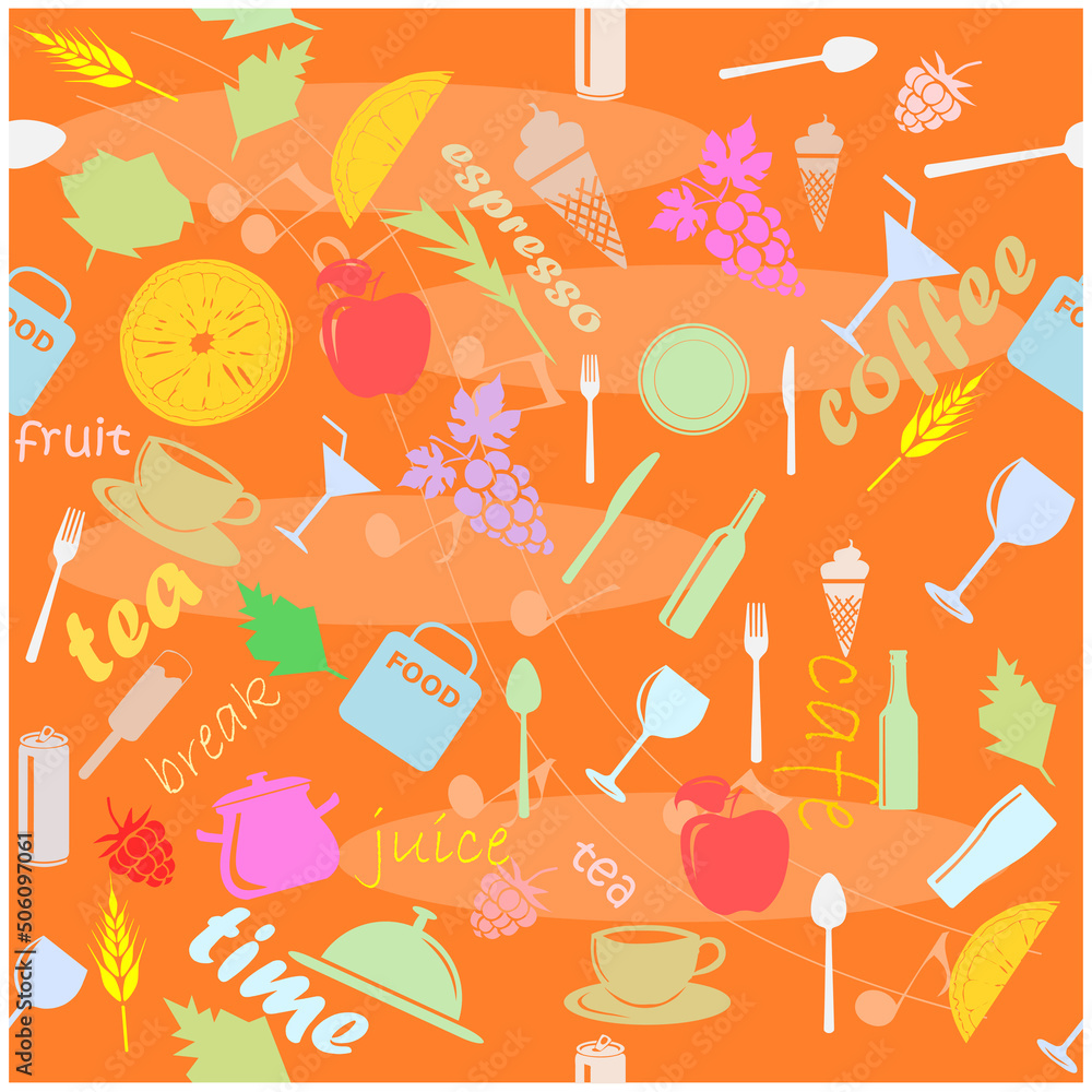 Coffee time, seamless background for your design Restaurant menu design ...