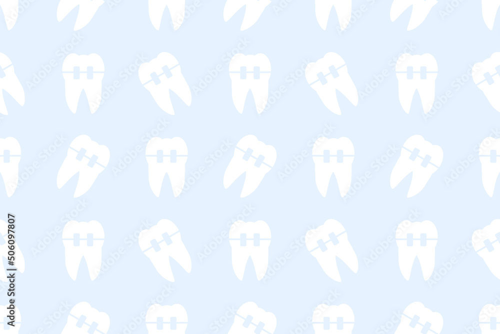 Tooth seamless background for medicine design. Vector backdrop ...