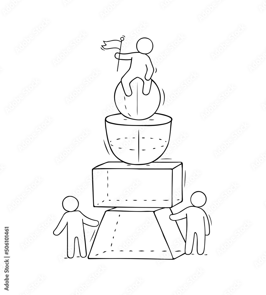 Cartoon little people with different geometry figures. Stock Vector ...