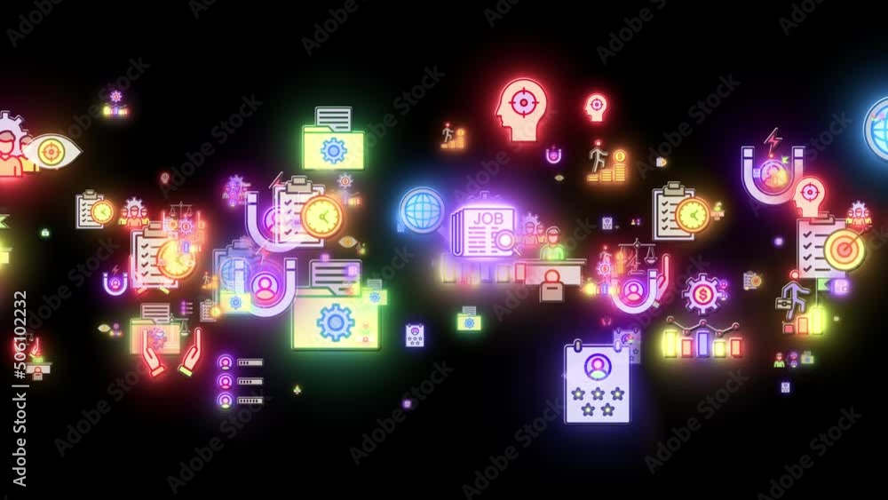 beautiful colorful loop animation human resources banner design ...