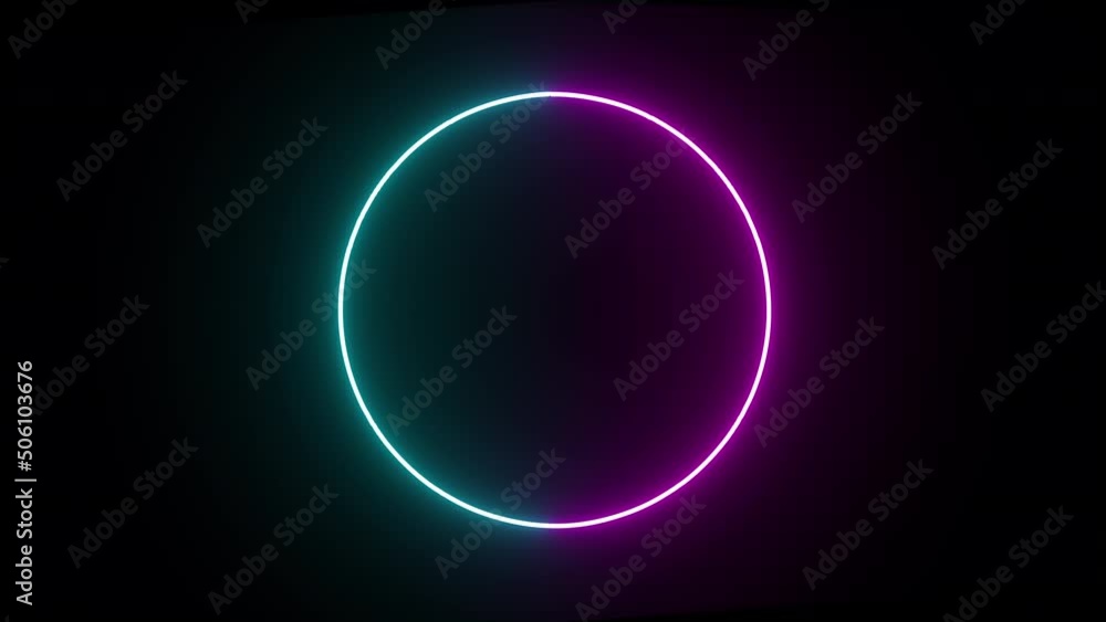 Video Stock Animated Glowing Neon Light Frame Template with Rotating ...