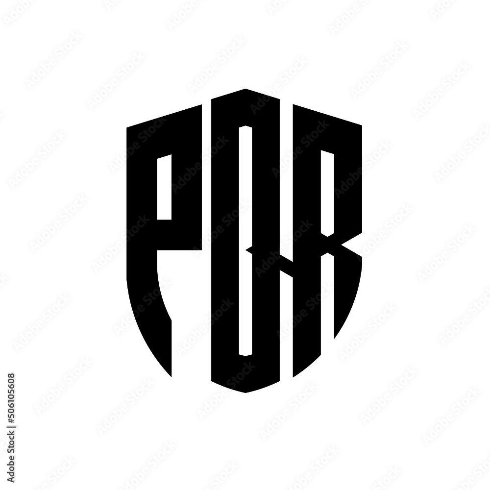 PQR letter logo design. PQR modern letter logo with black background ...