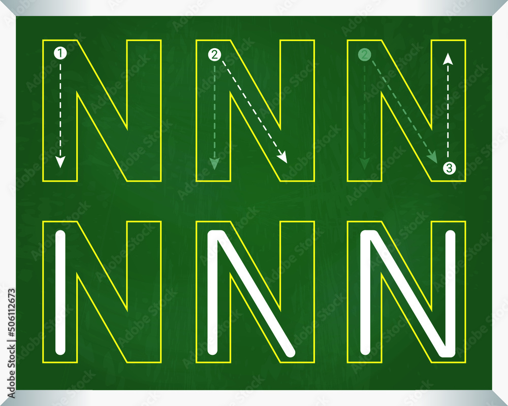 Alphabet Letter N: How to Write Alphabet Letters for Children, Teaching ...