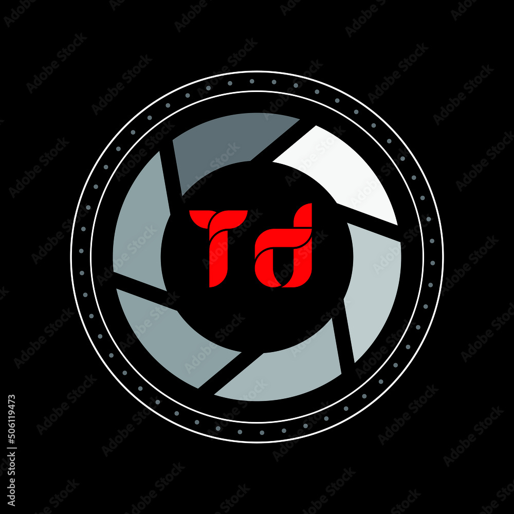 TD ,T D letter logo design with Circle, round shape, TD alphabet logo ...