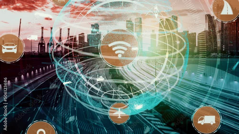 Smart transport technology concept for future car traffic on newish ...