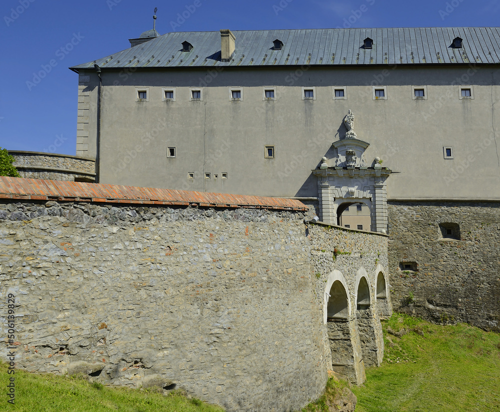 Cerveny Kamen Castle is a 13th-century castle in Slovakia. Stock Photo ...