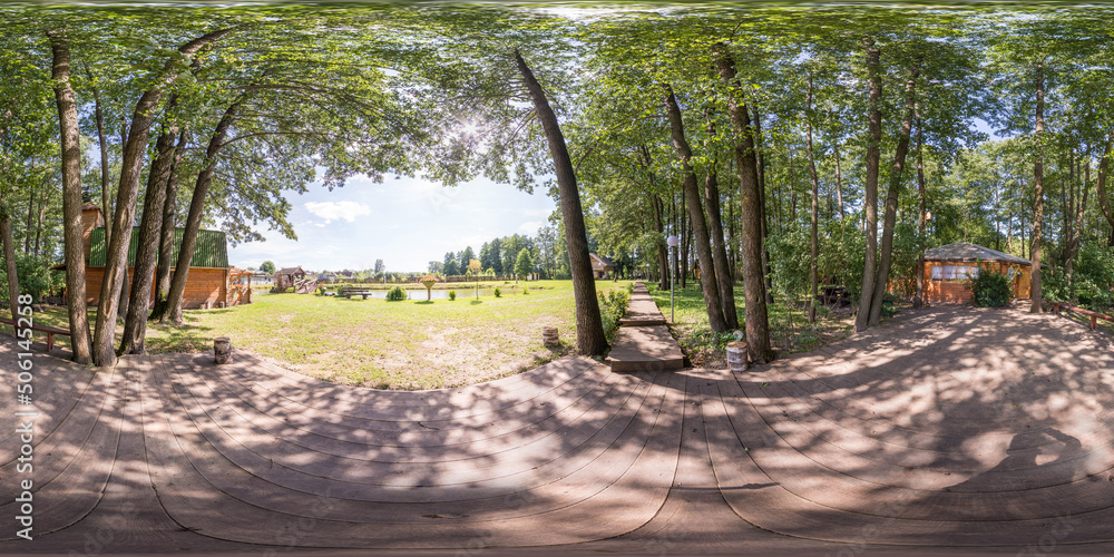 full seamless hdri panorama 360 degrees view in sunny park, dense ...